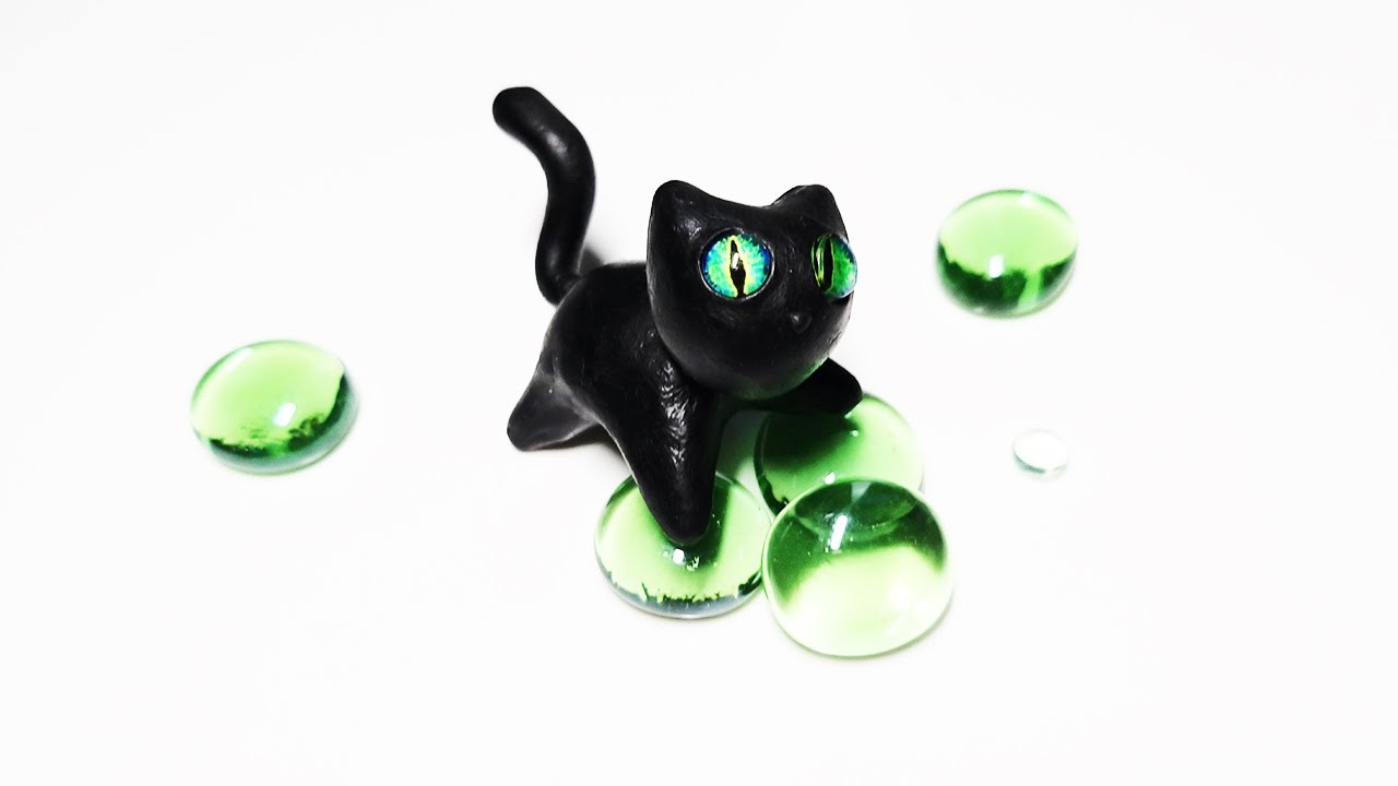 How to make Black Cat of modelling clay - YouTube