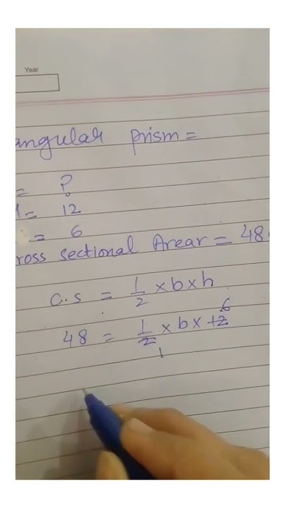 HOW TO FIND BASE WITH THE GIVEN CROSS SECTIONAL AREA OF TRIANGULAR PRISM! - YouTube