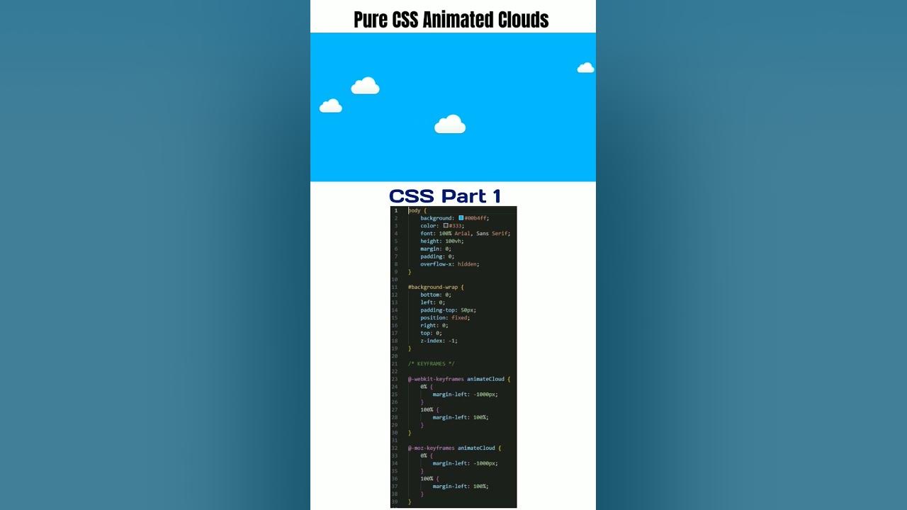 Pure CSS Animated Clouds #shorts #explorepage - YouTube