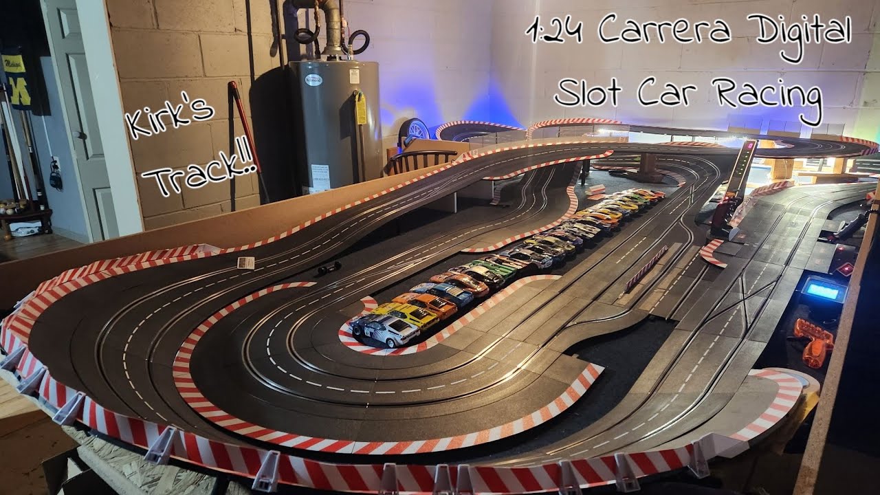 A quick look @ Kirk's 1:24 Carrera Digital Slot Car Track!! - YouTube