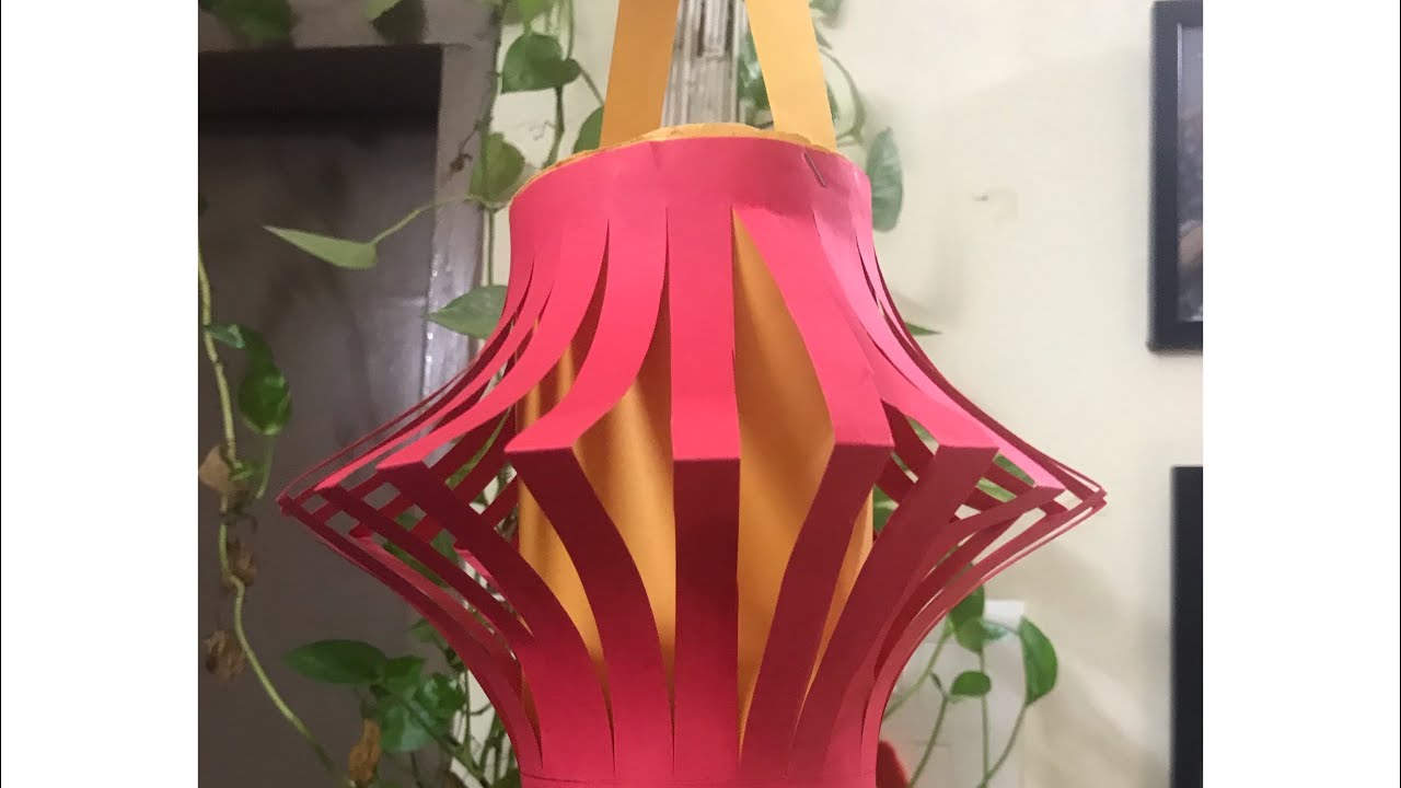 DIY paper lantern || 2 mins craft || Budget friendly Diwali decoration ...