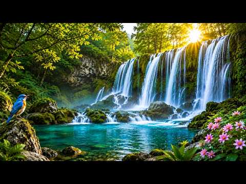 🌿 Şelale Sesleri ve Rahatlatıcı Müzik | Kuş Sesleriyle Huzurlu Doğa Manzaraları