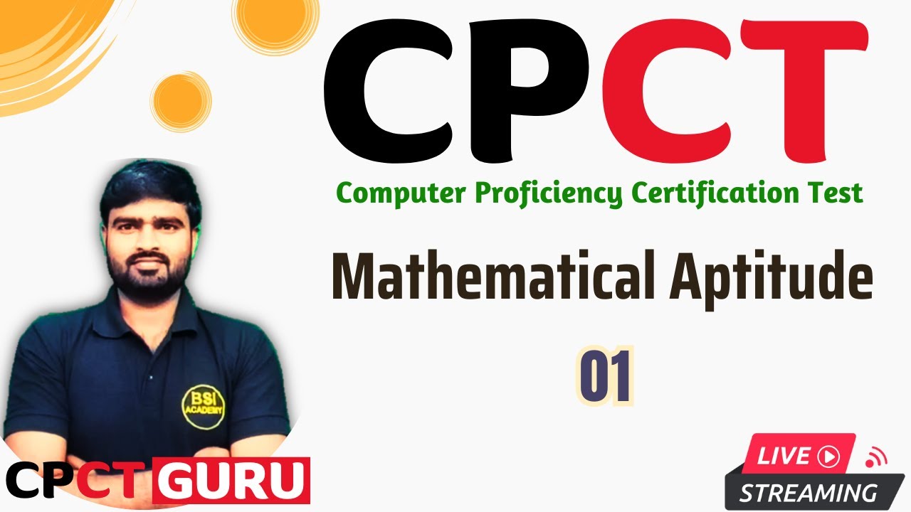 CPCT Mathematical Aptitude Part 1 - YouTube
