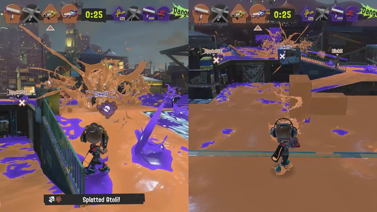 Splatoon 3 - 2-Player Splitscreen Matches (Dark vs. Milk vs. White ...