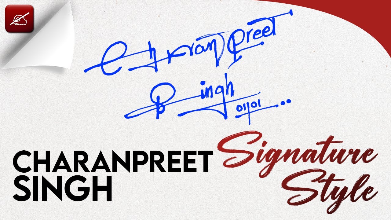 ️ Charanpreet Singh Name Signature Design - C Signature Style - How to ...