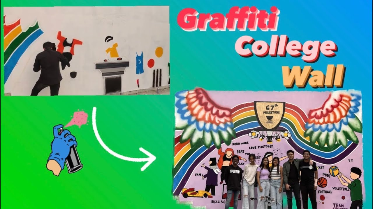 Graffiti 🎨 College Wall for College Fest - 67th Milestone | Hero's ...