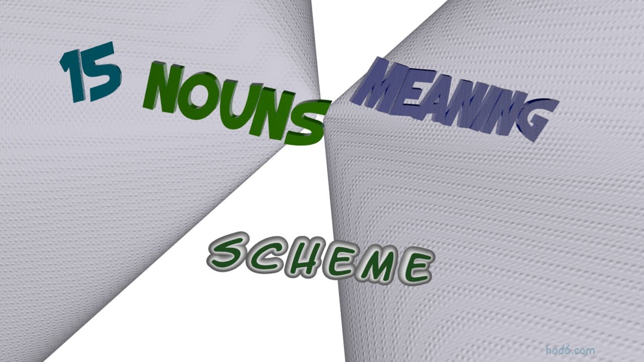 scheme - 17 nouns which mean scheme (sentence examples) - YouTube