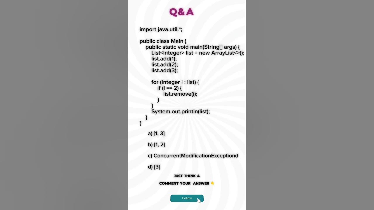Just Think And Comment Your Answer 😎codingquiz Javacodinginterview Java Codingchallenge