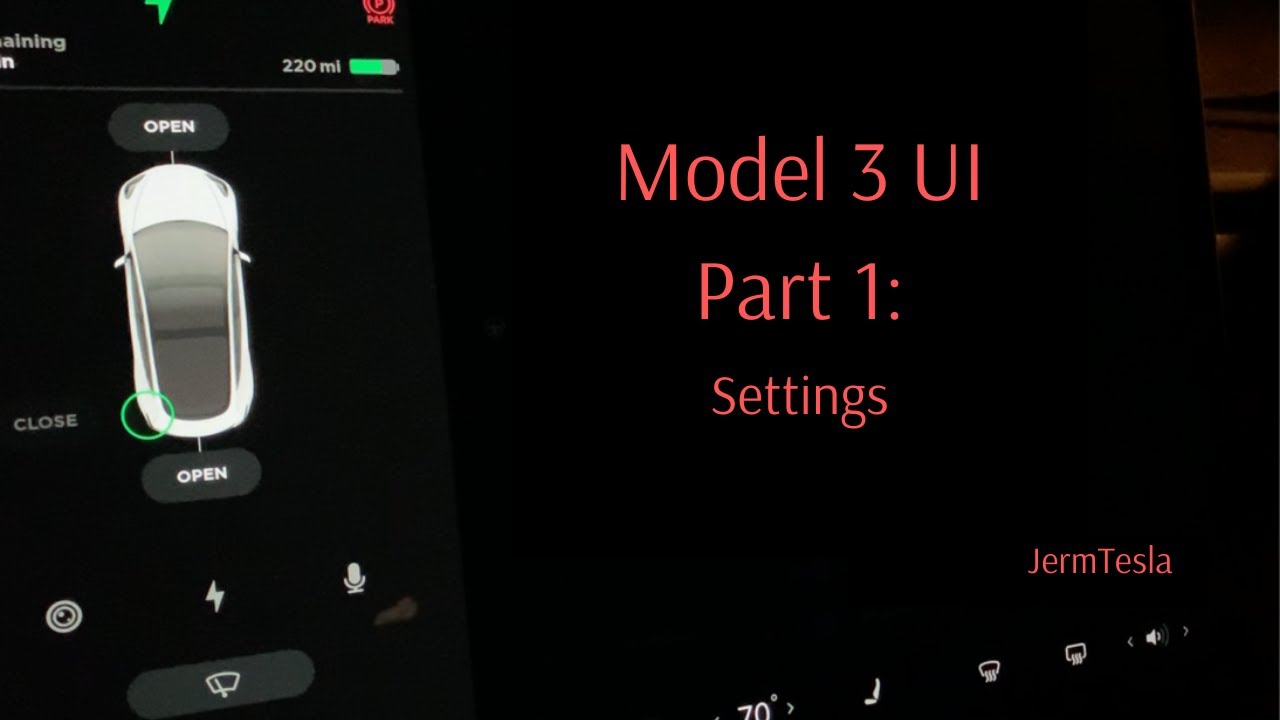 Tesla Model 3 UI Nov 2019 Part 1: Settings - YouTube