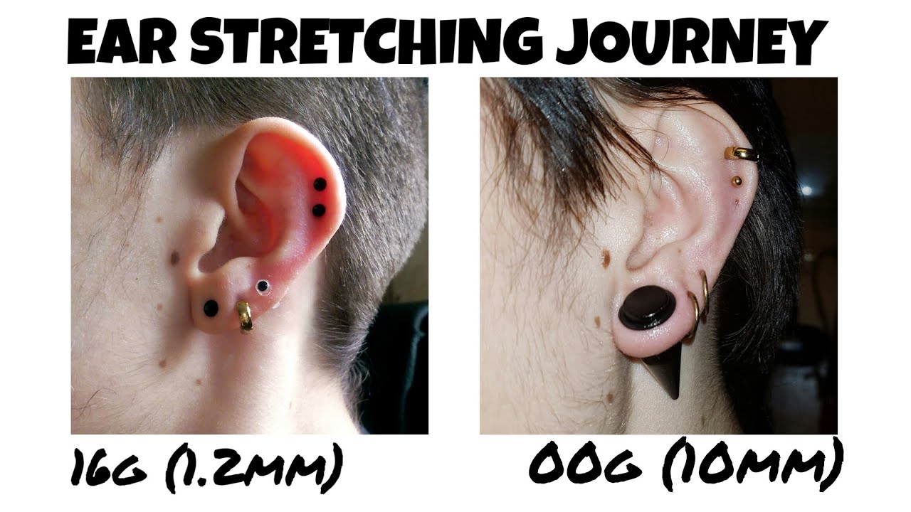 My Ear Stretching Journey!! /14g to 00g - YouTube