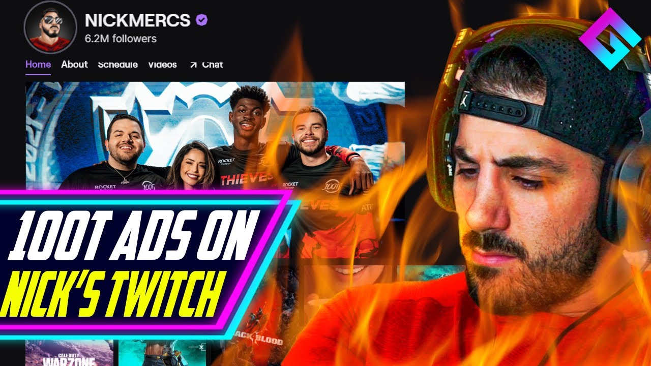 Nickmercs Notices 100T Ads on his Twitch - YouTube