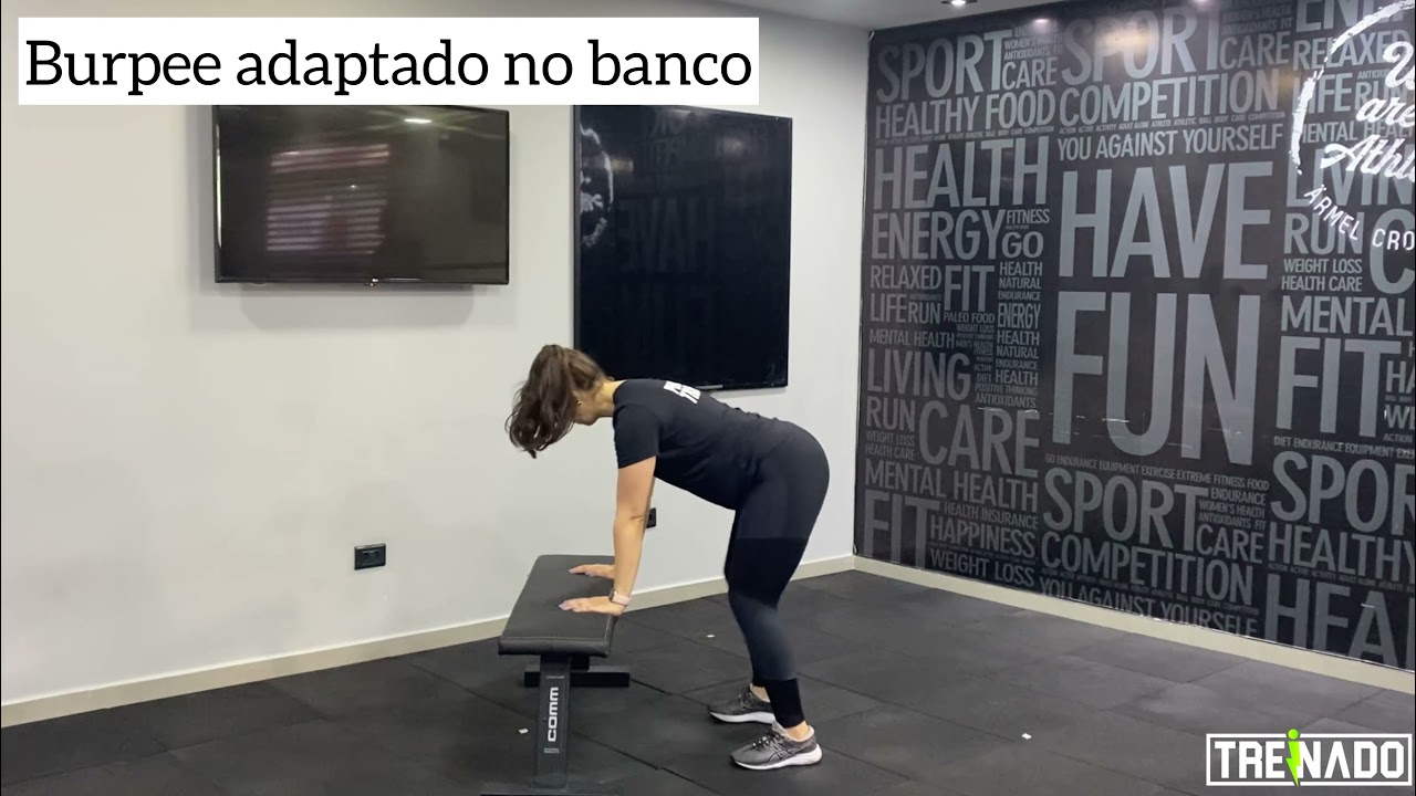 Burpee adaptado no banco - YouTube