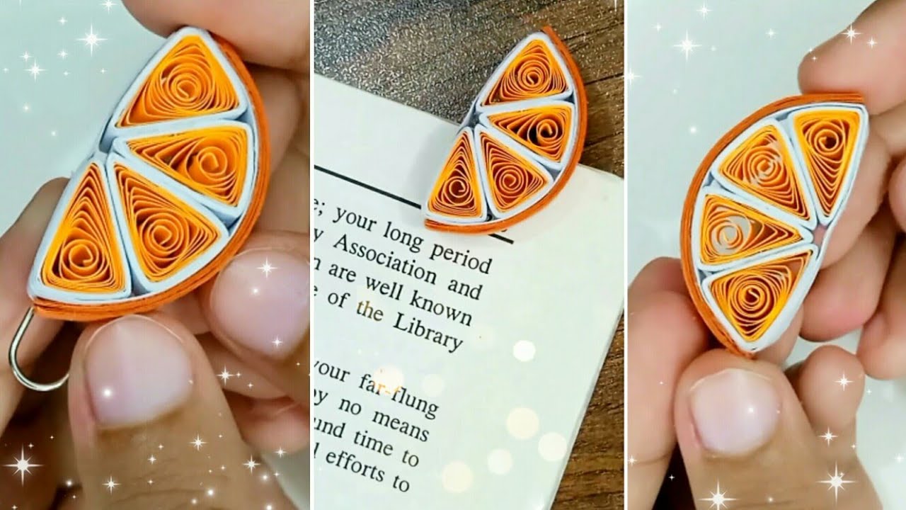 How to make Quilling Bookmark 🍊 | DIY Easy Quilled Orange Bookmark Idea ...