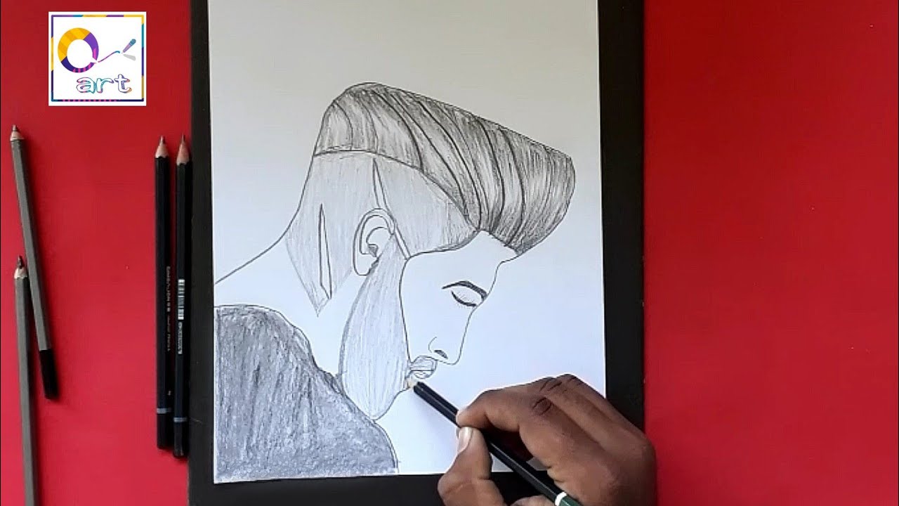 How To Draw a Sketch Of Young Boy With Stylish Hair & Beard|Pencil ...