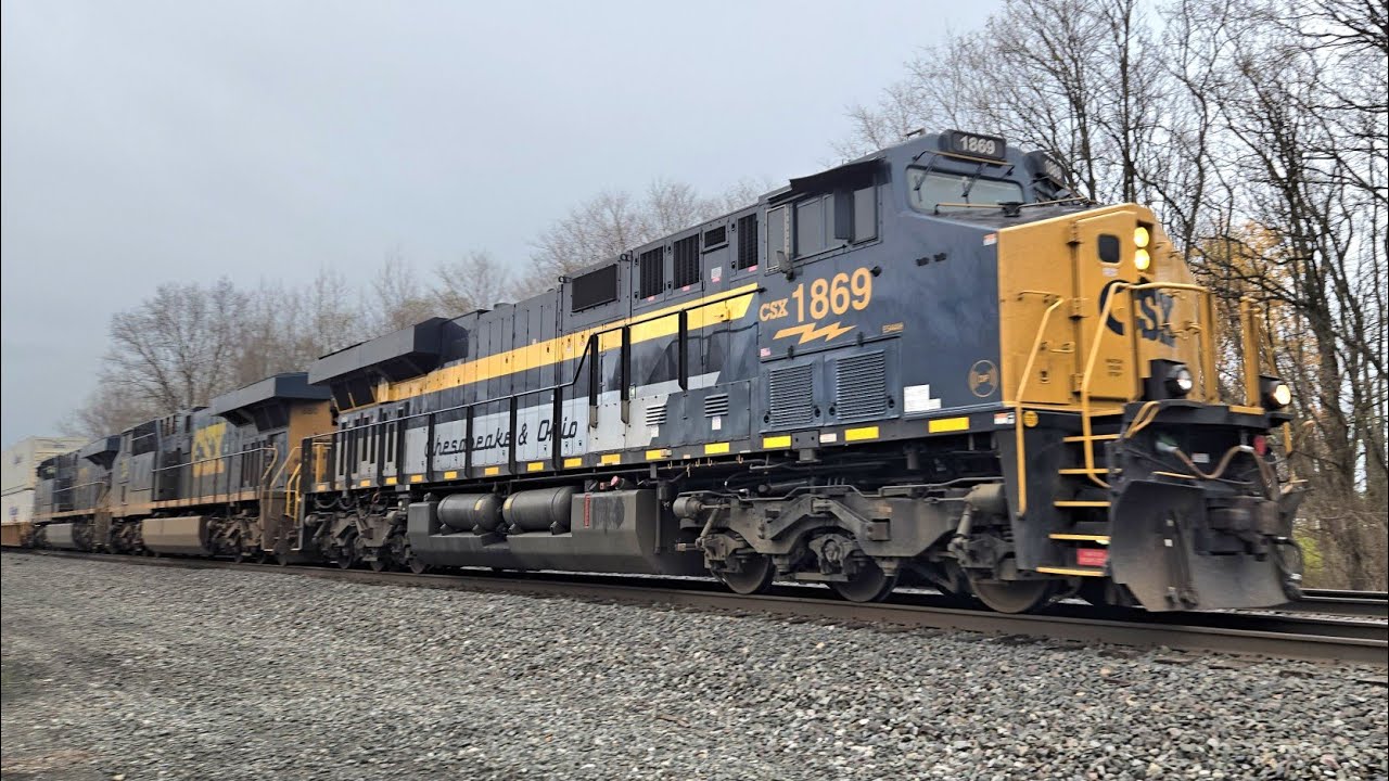 Long CSX Intermodal I158 – ES44AH's C&O Heritage #1869 K5H, #880 & #770 ...