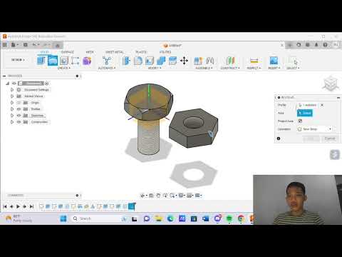 tutorial membuat baut dan mur assembly 3D dan 2D - YouTube