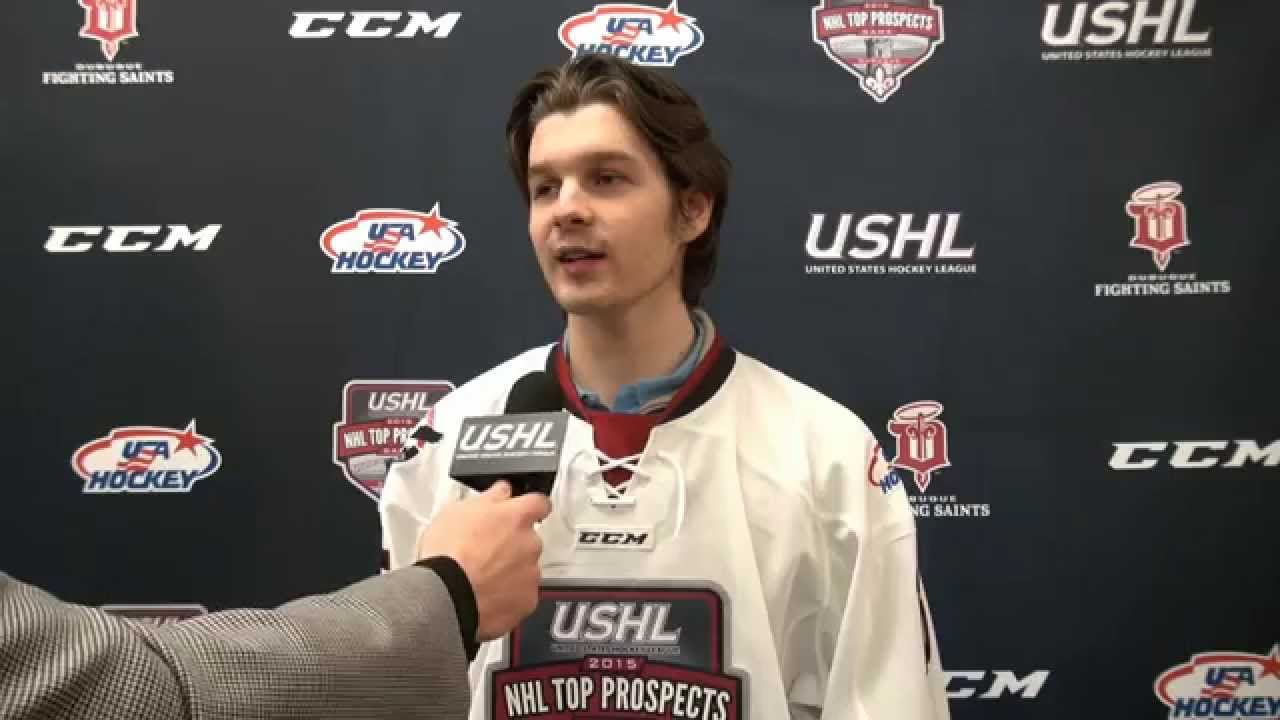 Tom Novak - 2015 USHL/NHL Top Prospects Game introductory press ...