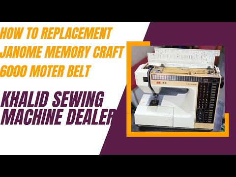 Janome memory craft 6000 Motor belt Replacement trick Easy - YouTube