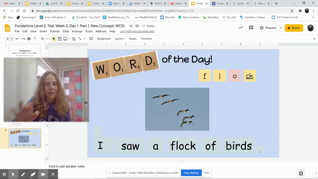 Fundations. Level 2. Teal. Unit 1. Week 2. Day 1. Part 1. WOD - YouTube