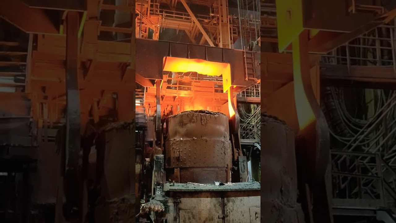 #crane #lifting #ladle in LHF 🏗️ || Steel Making Ladle || #ladle # ...