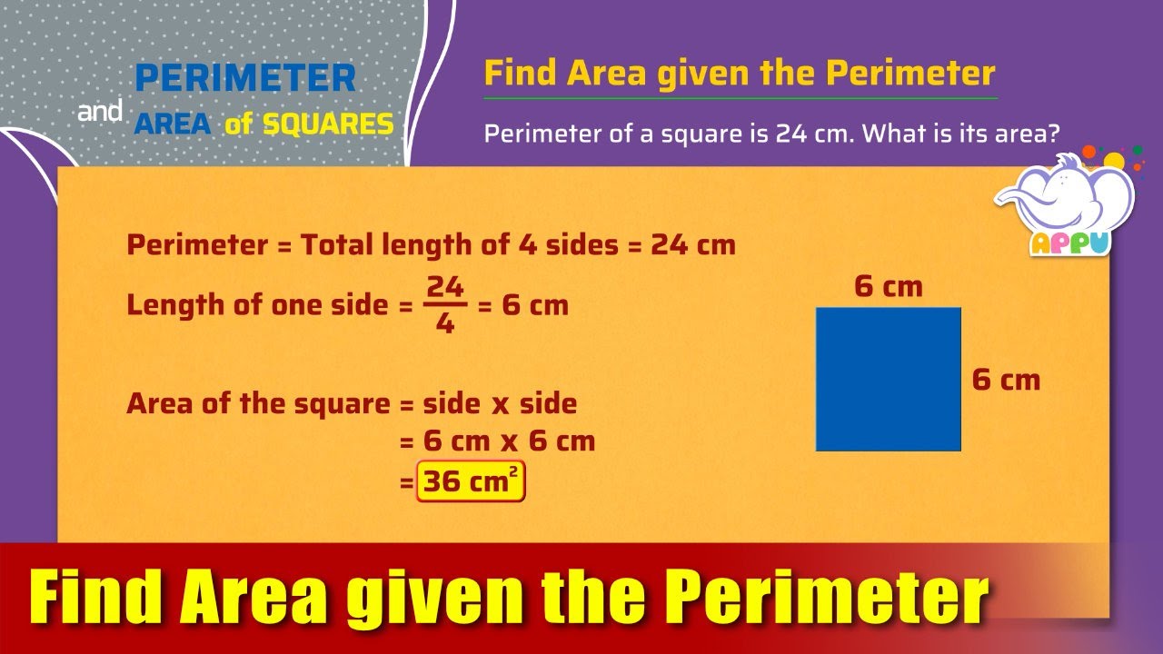 G4 - Module 38 - Exercise 3 - Find Area given the Perimeter | Appu ...
