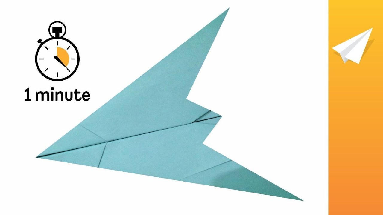 How to fold an Easy Paper Airplane in 1 Minute (60 Seconds)! Flies ...