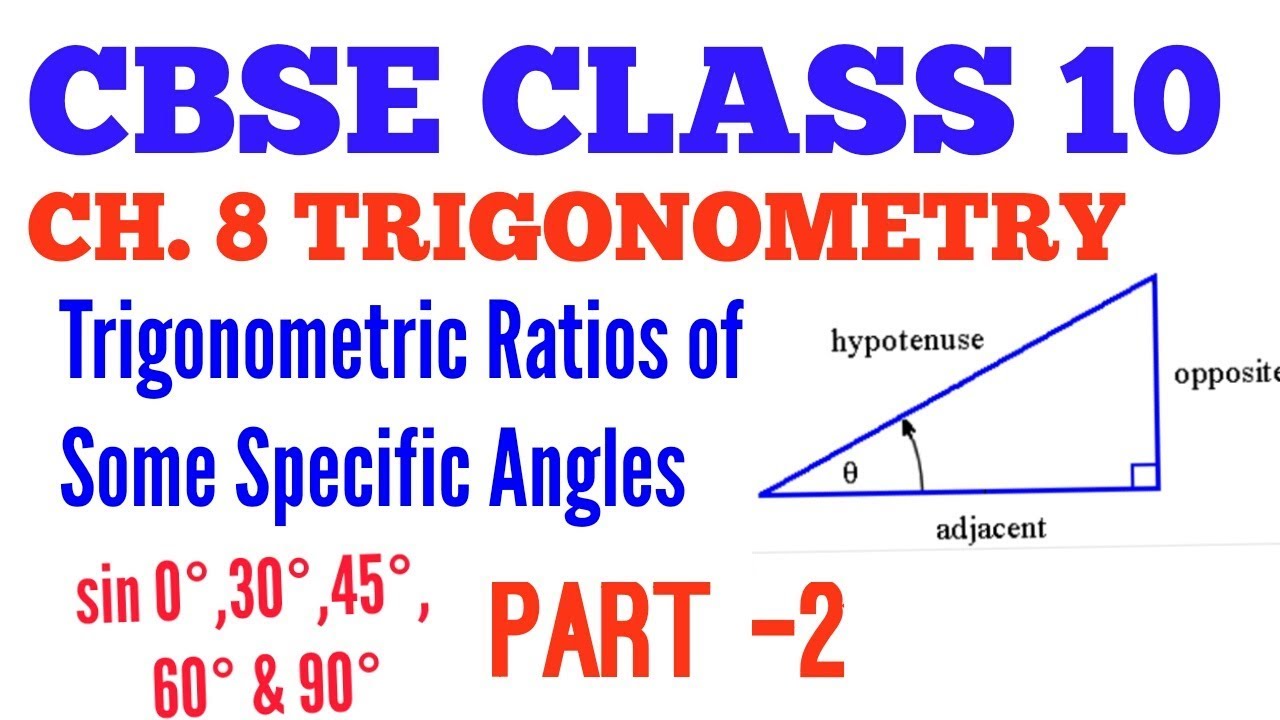 CBSE CLASS 10. MATHS : CH-8 TRIGONOMETRY PART - 2. Trigonometric Ratios ...