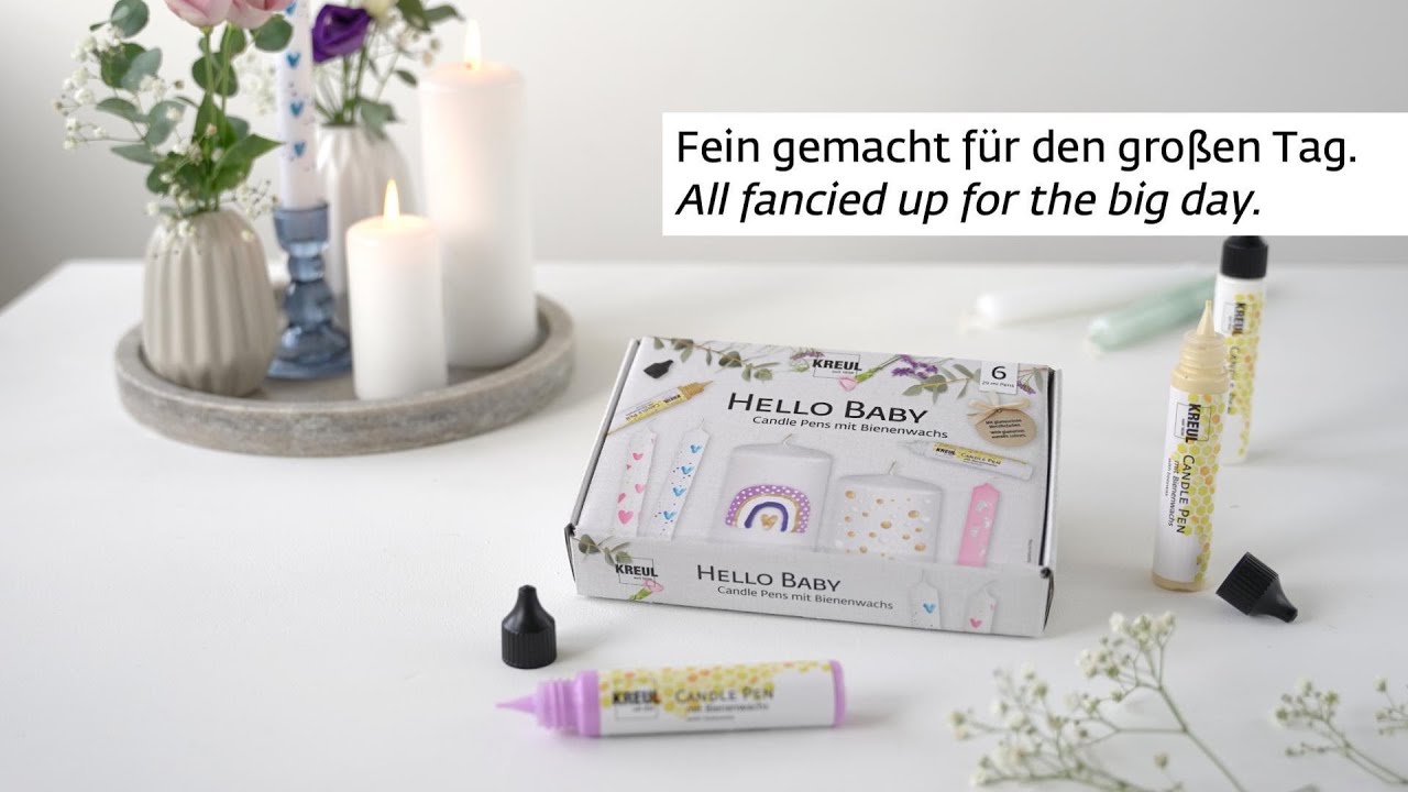 KREUL Candle Pen 6er Set Hello Baby: Fein gemacht für den großen Tag ...