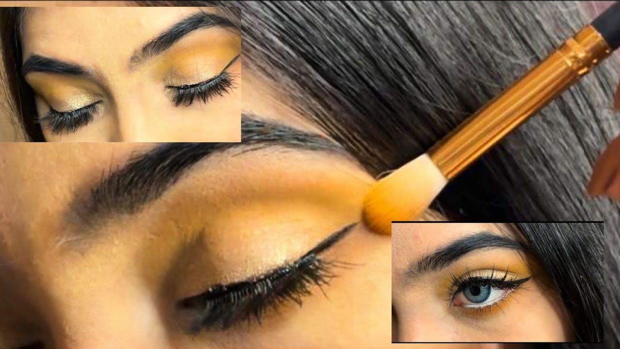 Simple 5-Minute Yellow Golden Eyeshadow Tutorial | Beginners - YouTube