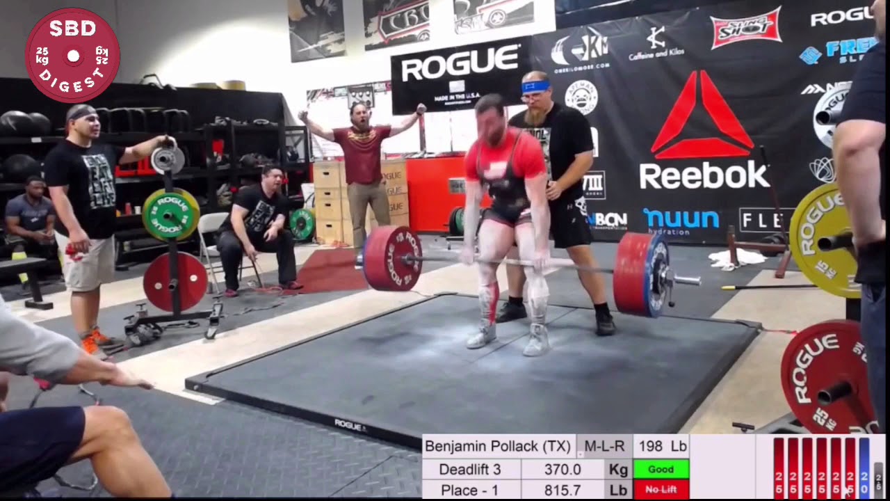 Ben Pollack’s @phdeadlift 3rd attempt deadlift which allowed him to get ...