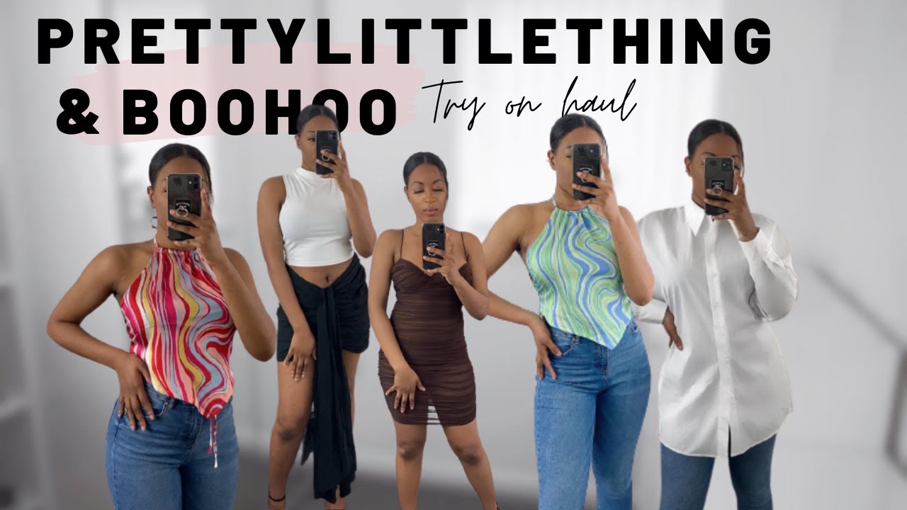 PRETTY LITTLE THING & BOOHOO COLLECTIVE TRY ON HAUL - YouTube