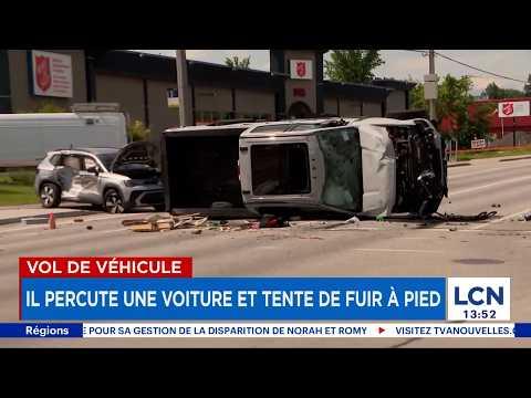 Vol de véhicule à Québec: il percute une voiture et tente de fuir à pied