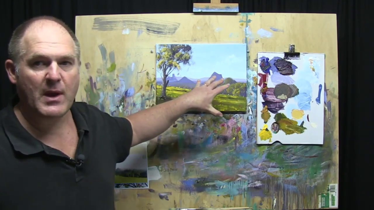 Learn To Paint E12 "Glass House Mountains" Acrylic Painting Tutorial # ...