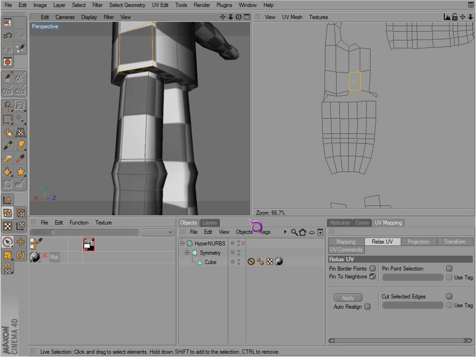 Cinema 4D UV Mapping 04 - Frontal Projection and UV Terrace - YouTube