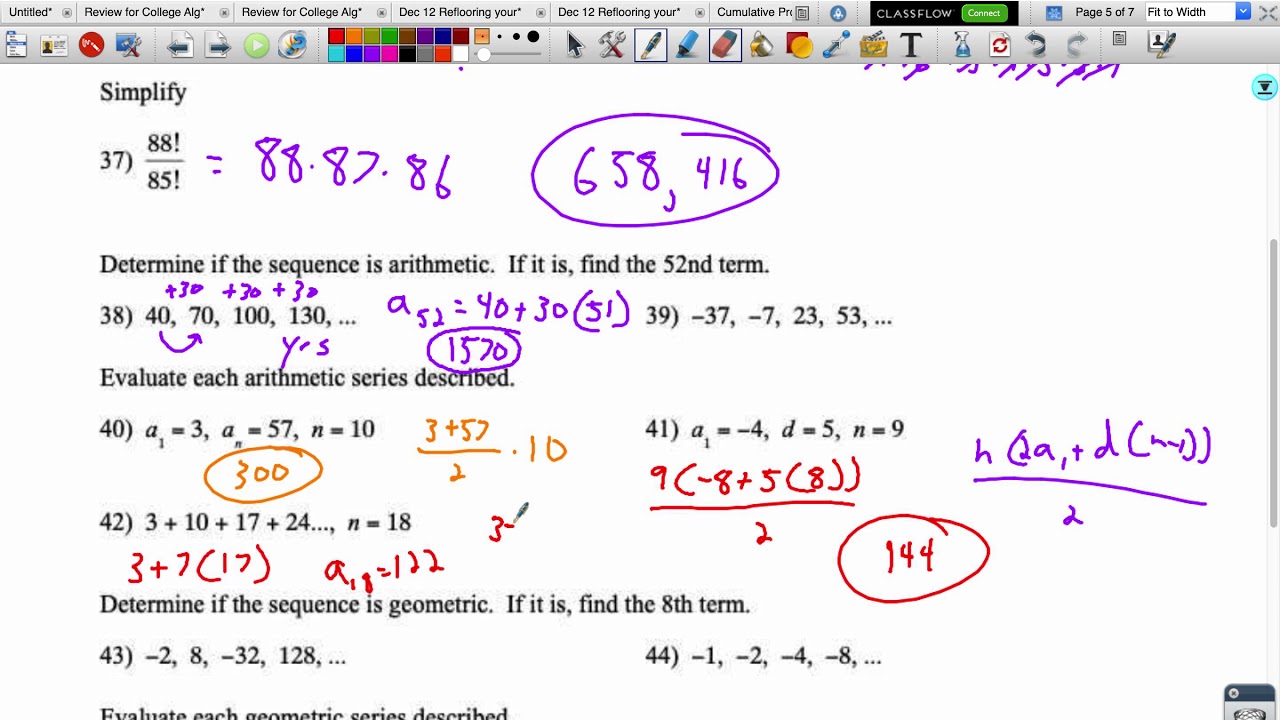 College Algebra Semester Review Part 3 - YouTube