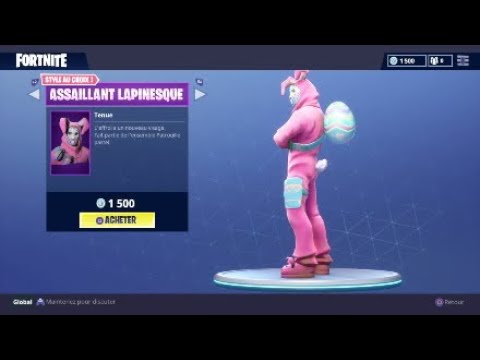 fortnite j achete le skine lapin - YouTube