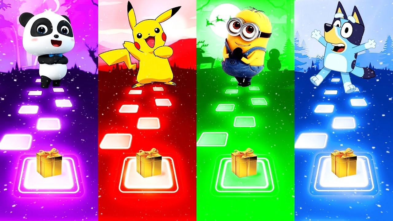 Bluey — Minions — Pikachu — BabyBus | Tiles Hop EDM Rush - YouTube