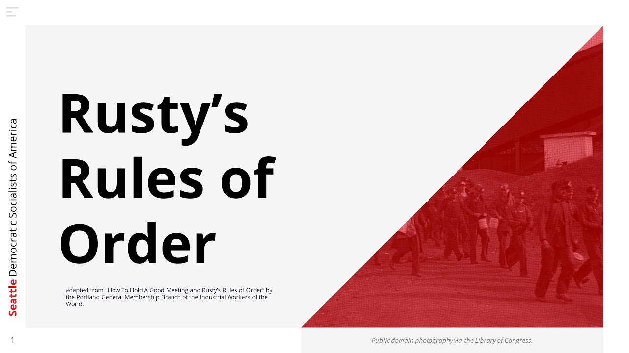 Rusty's Rules of Order Tutorial - Seattle DSA - YouTube