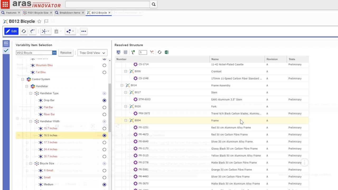 Variant Management Software for PLM - Aras Innovator Demo - YouTube