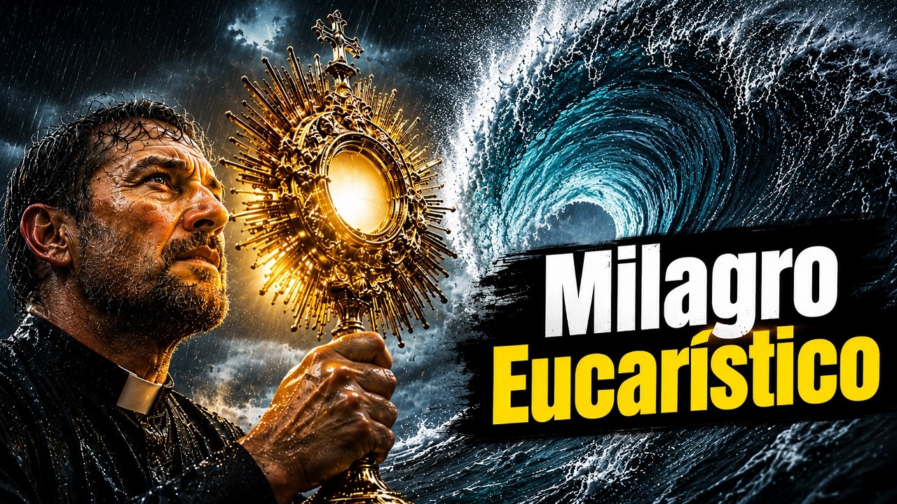 Todos huían del mar. Él caminó hacia la ola con el Santísimo en alto ...