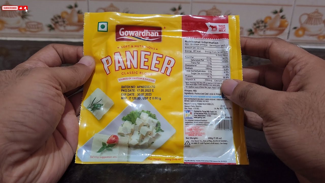 Gowardhan Classic Block Paneer - Review - YouTube