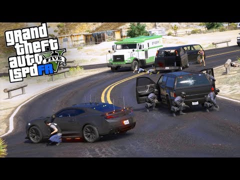 GTA 5|LSPDRF #259|ASALTO A CAMION con MILLONES- POLICIA SECRETA con CAMARO ZL1|EdgarFtw