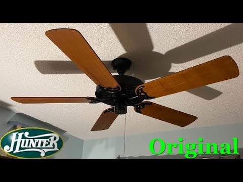 52” Hunter Original ceiling fan (Black, 1 Amp) (Full Video) - YouTube