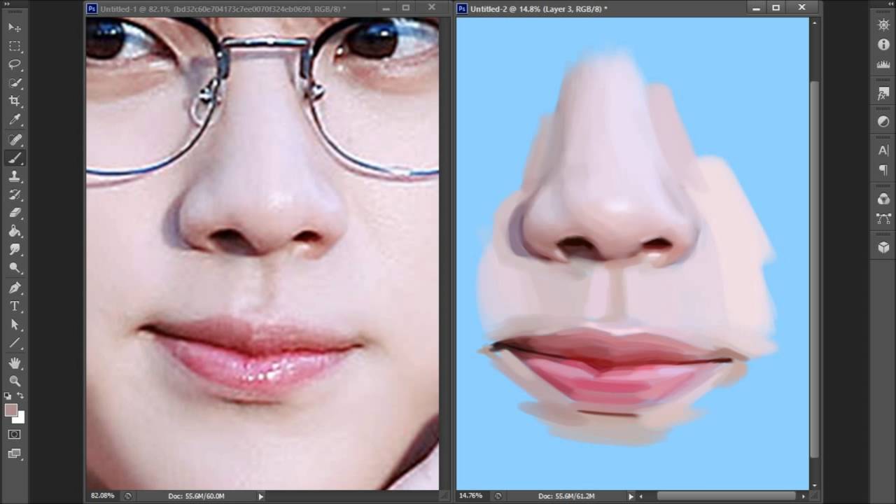 BTS Jin/Suga Nose+Lips Speedpaint - YouTube