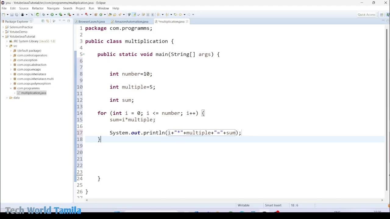Addition Subtraction Multiplication Division Java programs in Tamil/ Interview Program in tamil ...