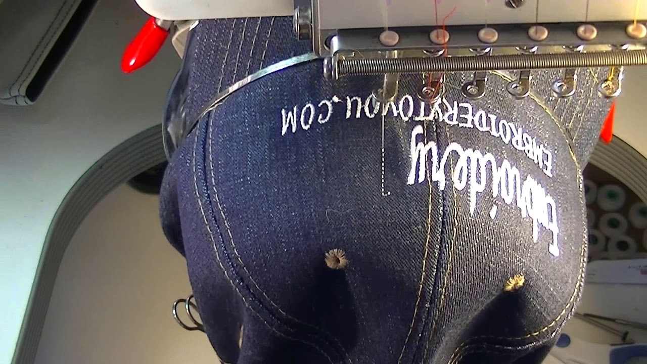 How to Embroider on Denim Cap. Embroidering Jean Cap - YouTube