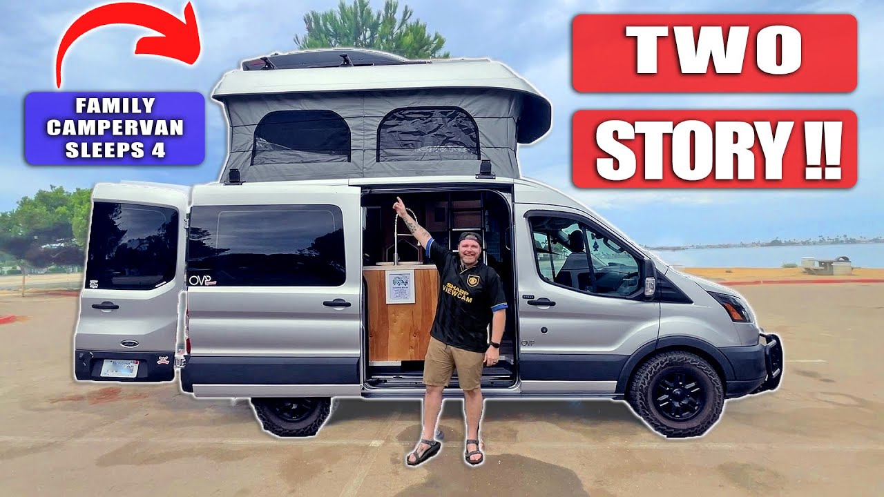 VAN TOUR | TWO STORY Ford Transit Van | STEALTH by Day, DOUBLE DECKER ...