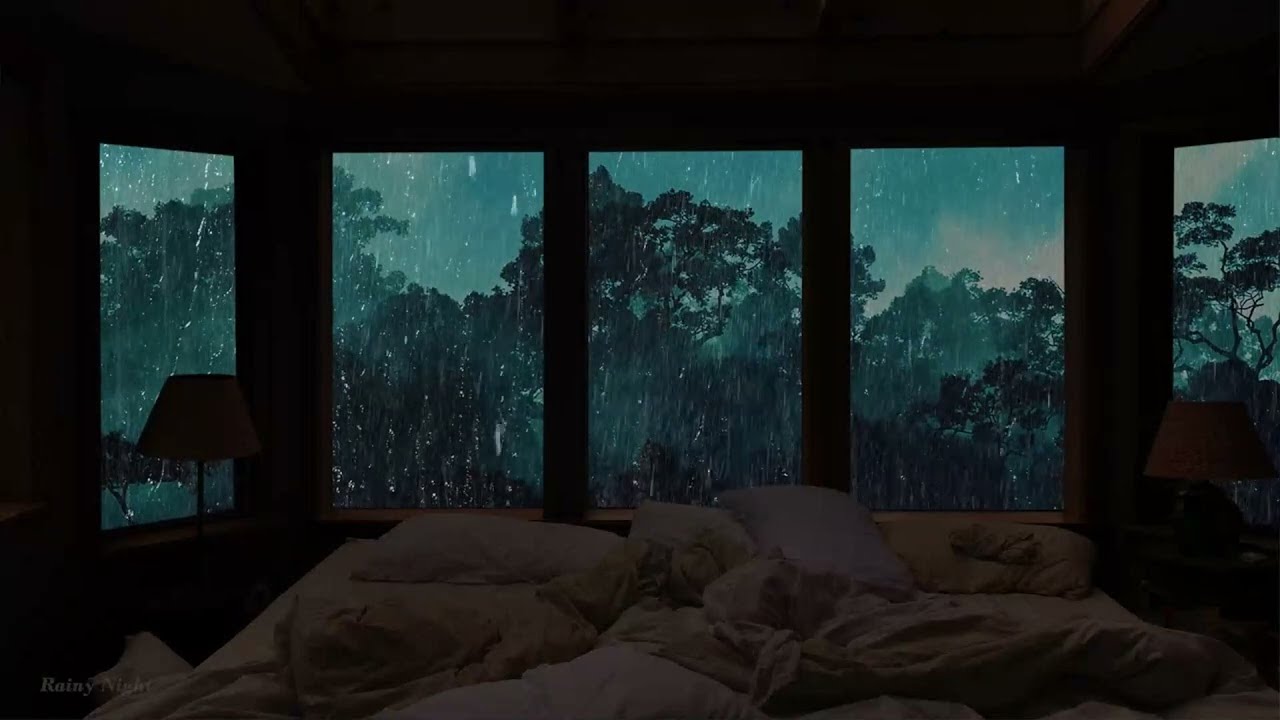 Meditate in the Sound of Rain by the Window - Retreat in a Room Covered ...