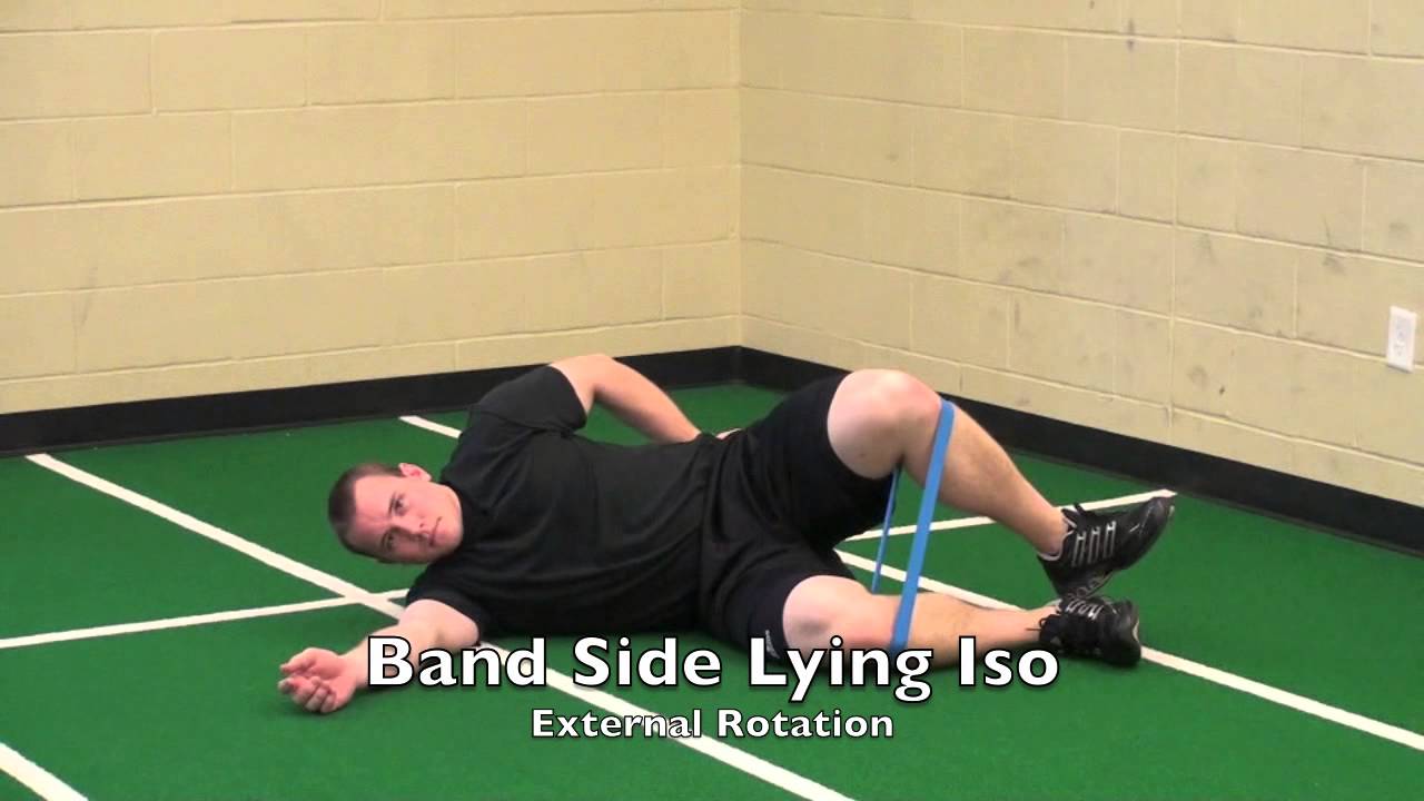 Band Side Lying Iso External Rotation - YouTube