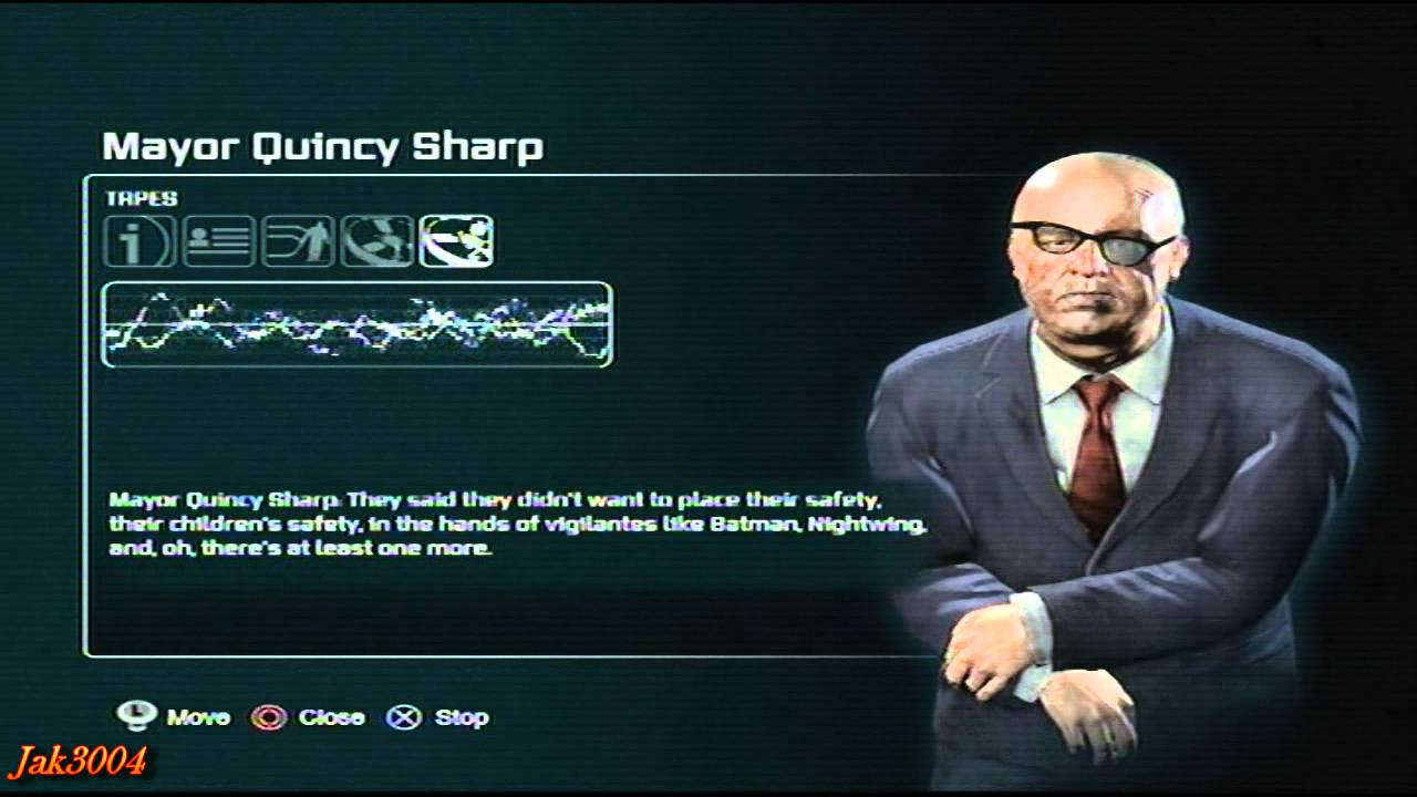 Batman Arkham City: Vicki Vale Show- Mayor Quincy Sharp Interview Tapes ...